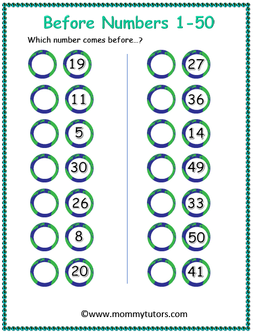Missing Numbers/ Complete the Series - MommyTutors