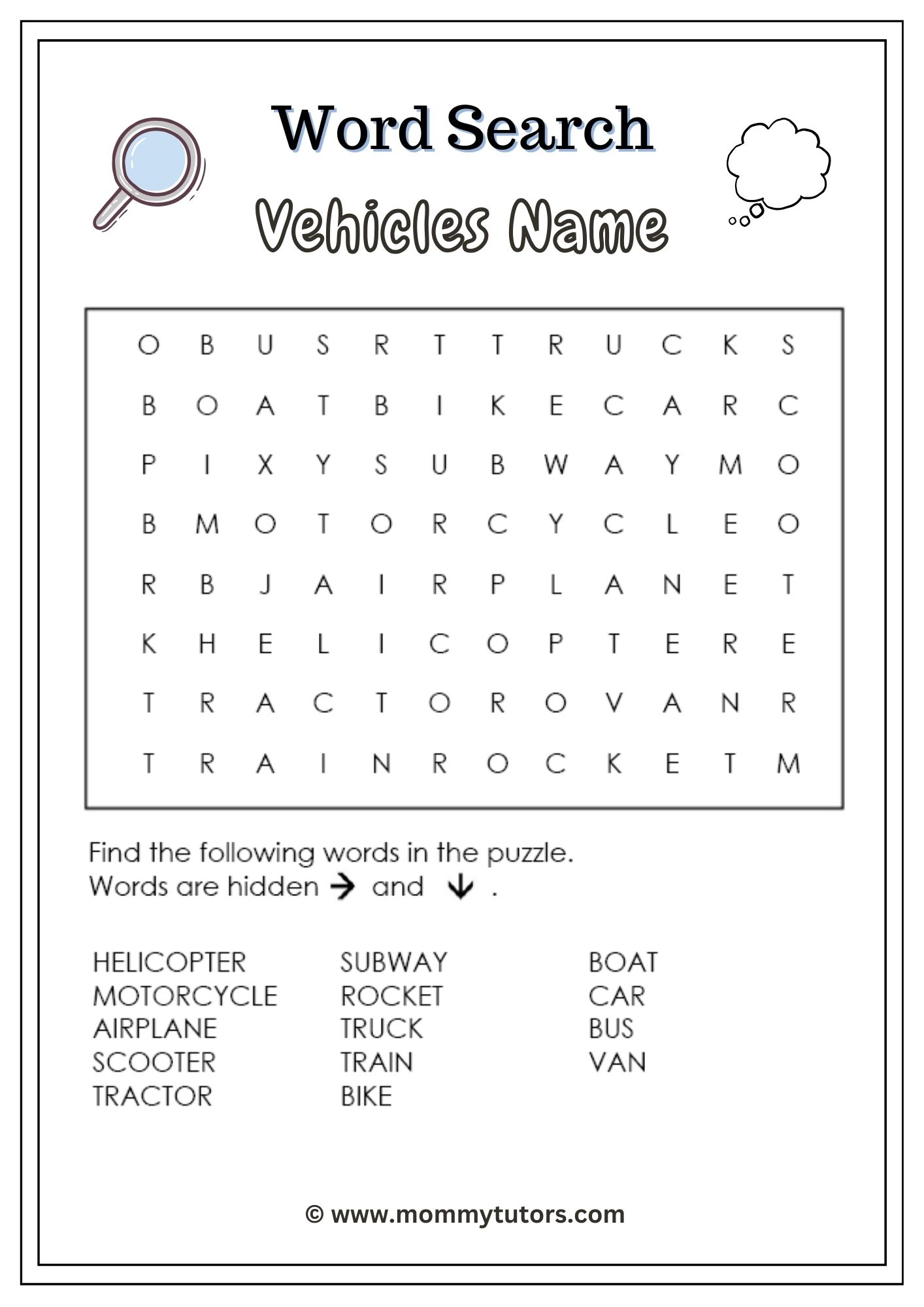 Activity and Puzzles - MommyTutors